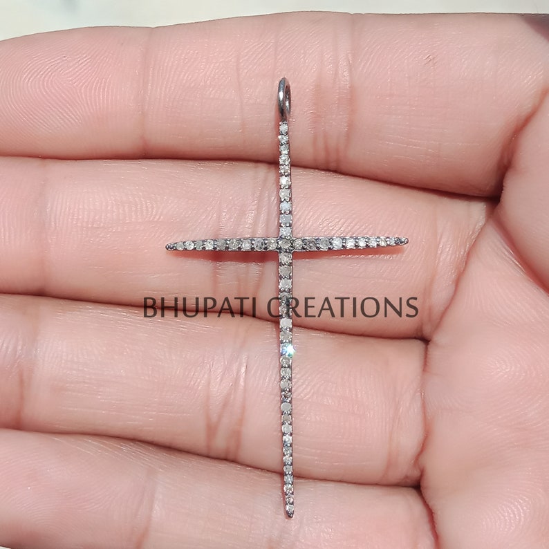 Pave Diamond Cross Pendant 925 Sterling Silver Cross Pendant | Etsy