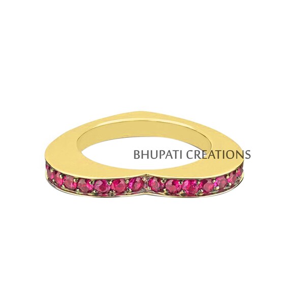 14K Yellow Gold Plated Heart Ring Ruby Heart Ring Jewelry - Etsy