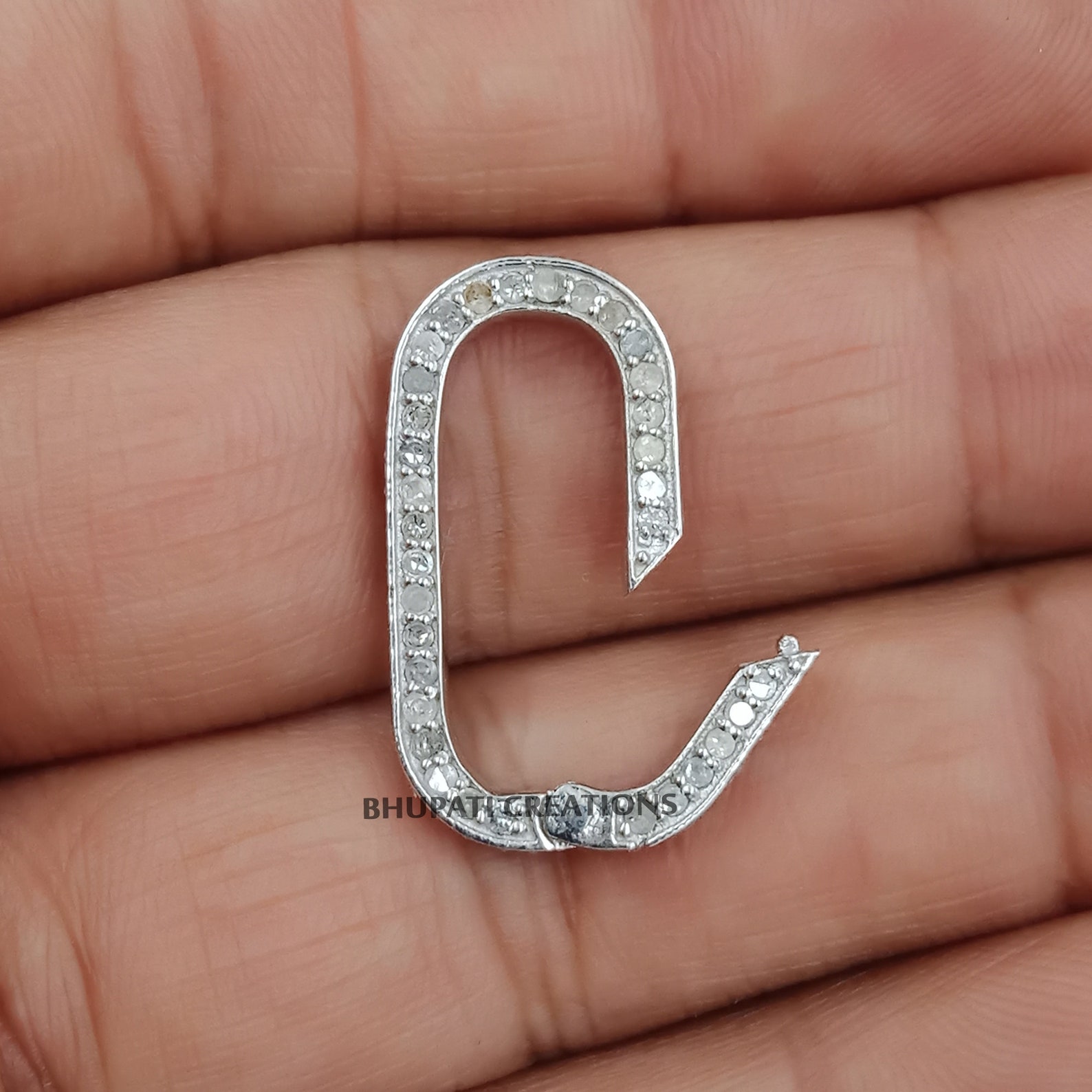 925 Silver Diamond Charms Lock, Enhancer Charms Lock, Designer Lock ...