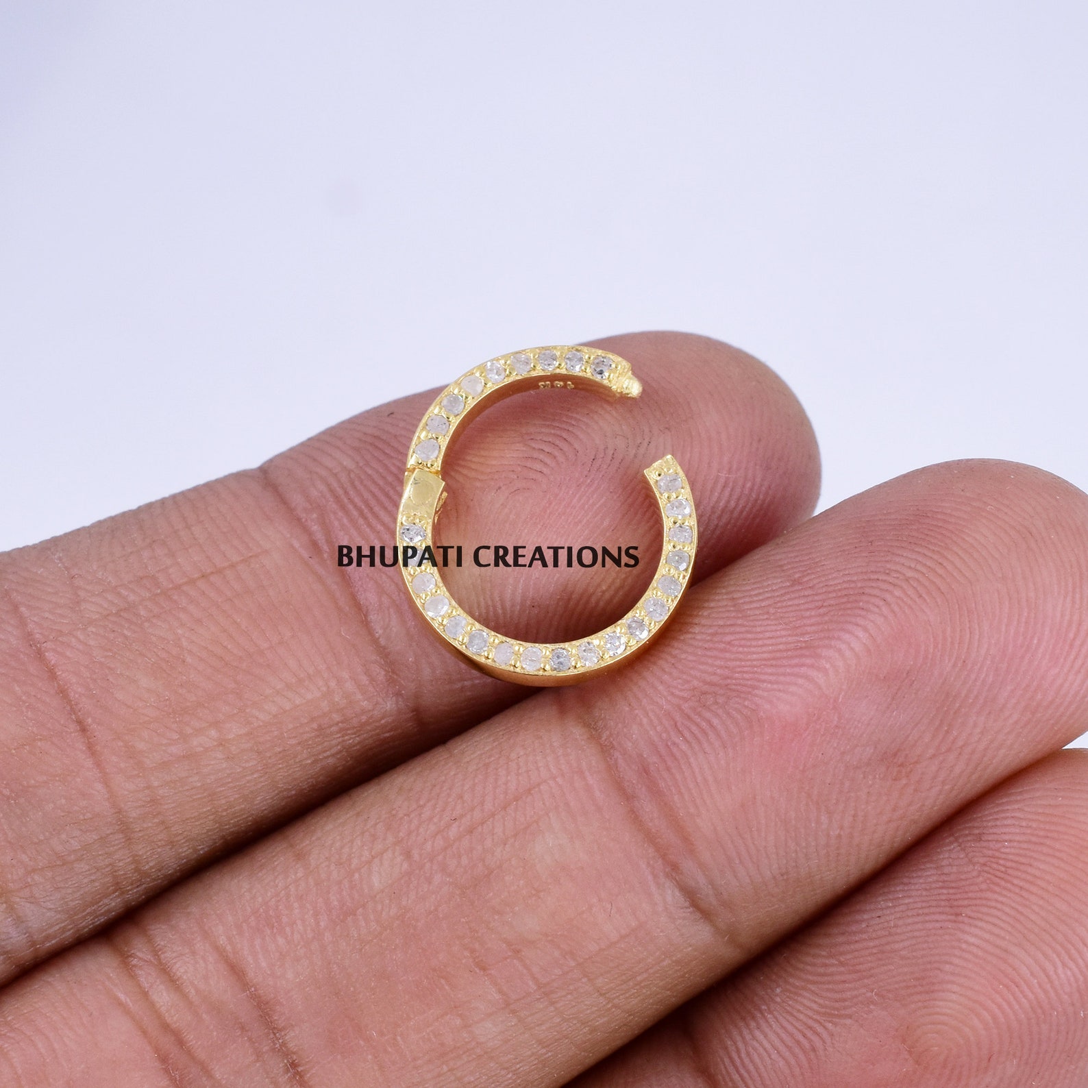 14k Solid Gold Round Charm Holder Jewelry Connector Charm - Etsy
