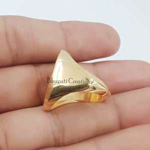 14K Yellow Gold Plated Signet Ring, Diamond RK-KR Signet Ring, Custom ...