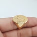 14K Yellow Gold Plated Signet Ring, Diamond RK-KR Signet Ring, Custom ...