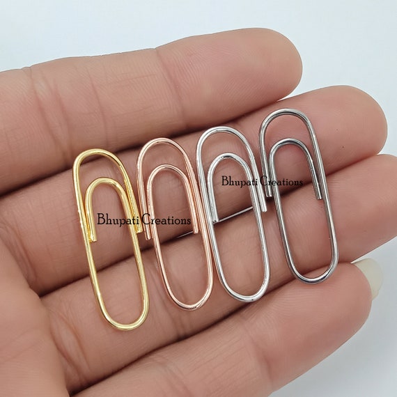 Jewelry Paper Clip Plain Paper Clip Connector 14k Gold | Etsy