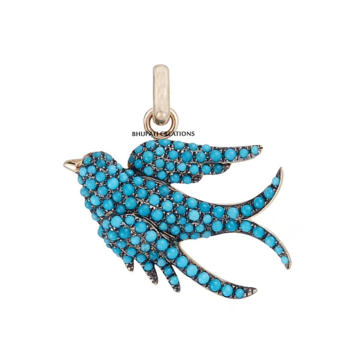 Pave Turquoise Bird Pendant Designer Turquoise Birds Pendant | Etsy