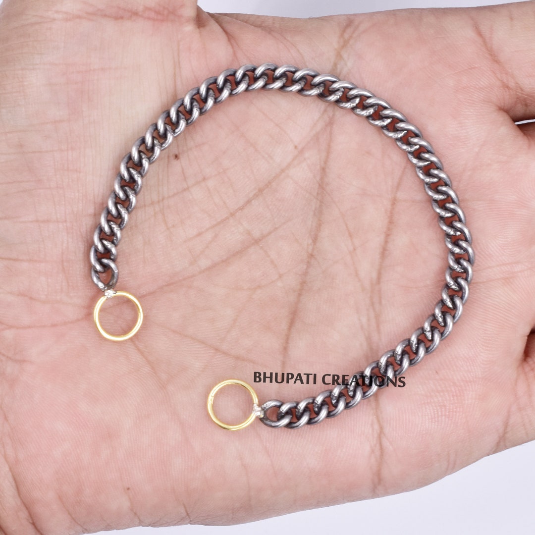 925 Silver Oxidized Chain, Oxidized Chain Bracelet Jewelry, Carabiner ...