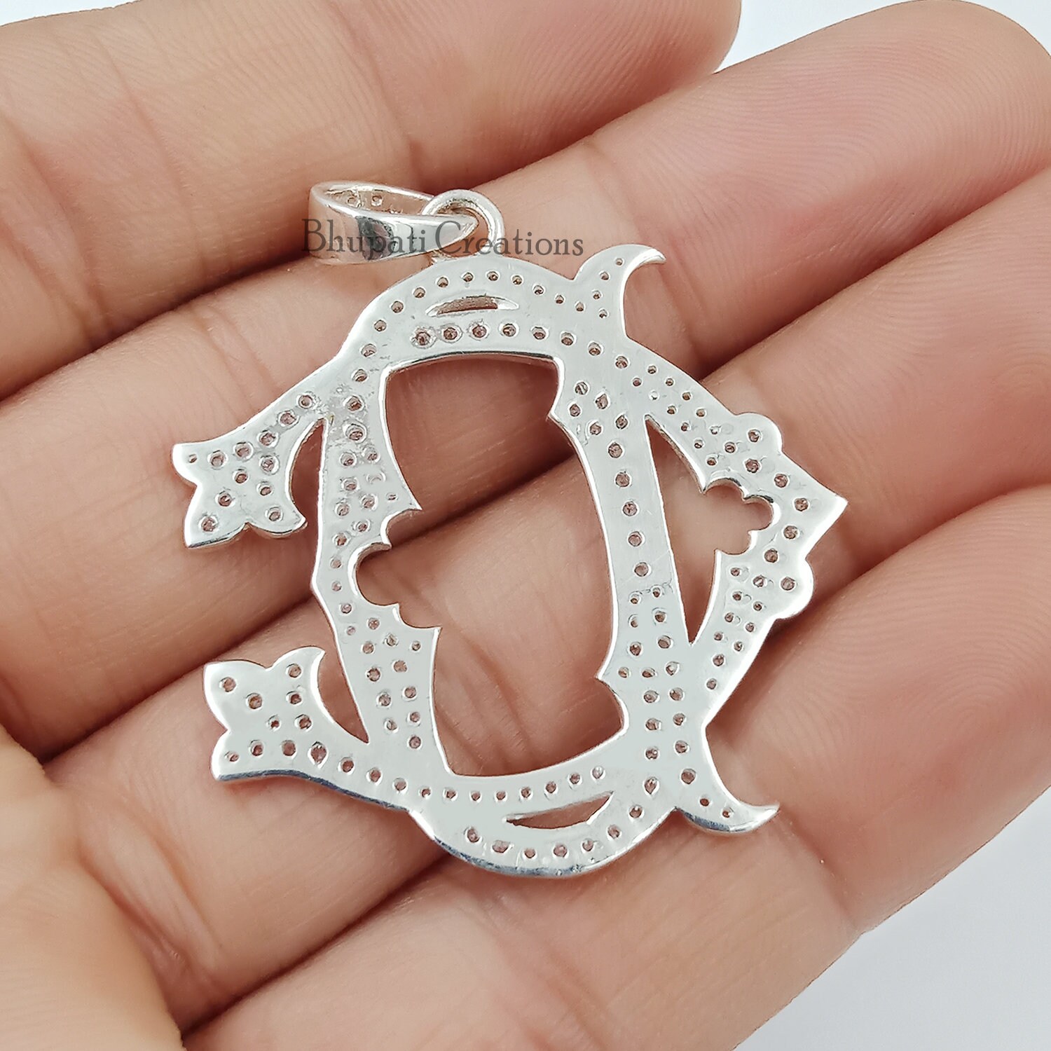 Custom Monogram CD-DC Monogram Jewelry Pave Diamond - Etsy