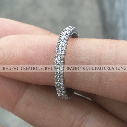 Micro Pave Diamond Band Ring Wedding Gift Pave Diamond - Etsy