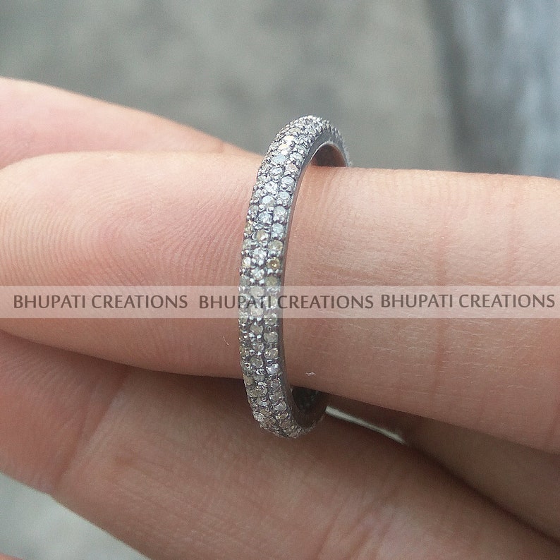 Micro Pave Diamond Band Ring Wedding Gift Pave Diamond - Etsy