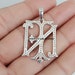 Pave Diamond NF Monogram Pendant, 925 Sterling Silver Diamond Monogram ...