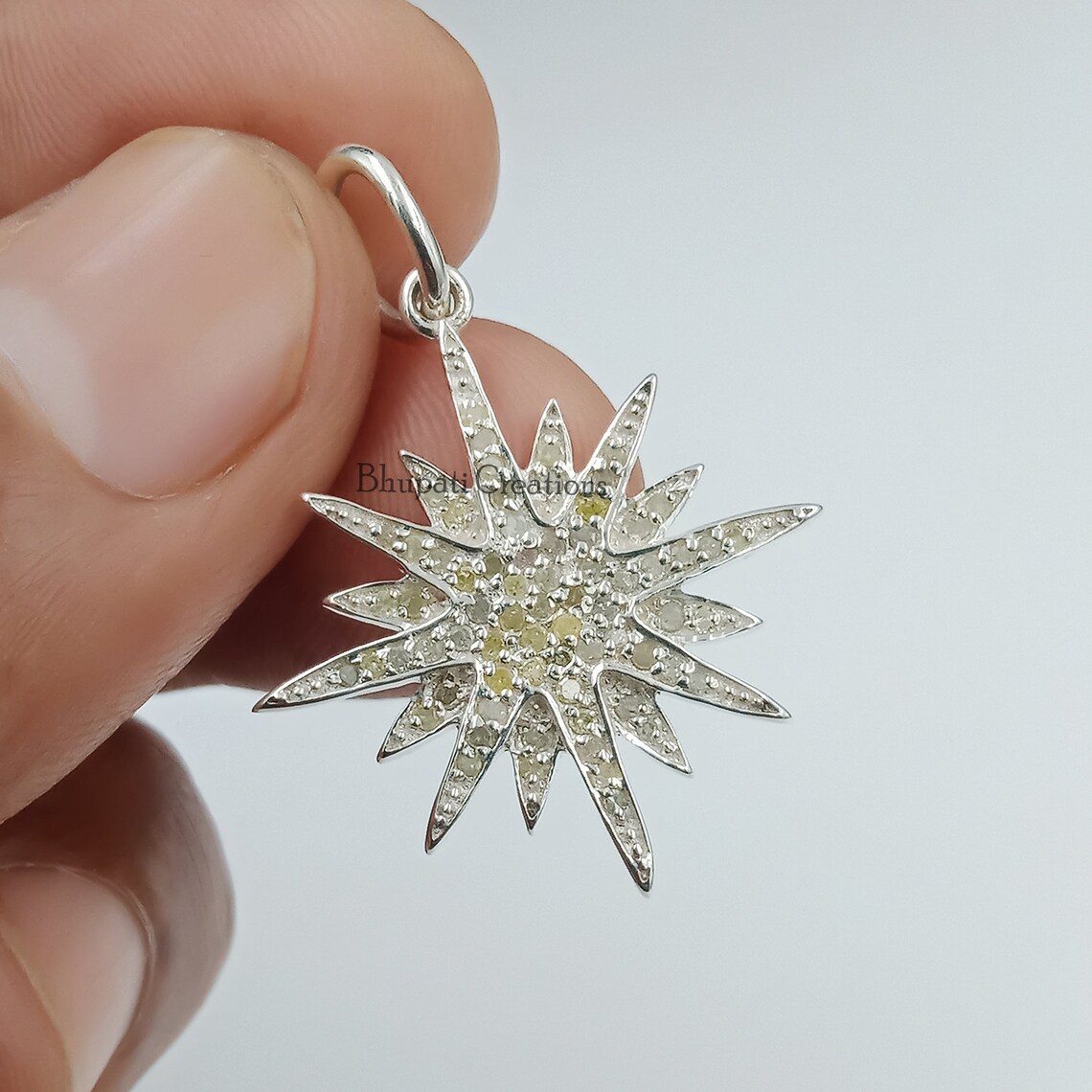 Pave Diamond Star Charms 925 Silver Diamond Star Charm Charm - Etsy
