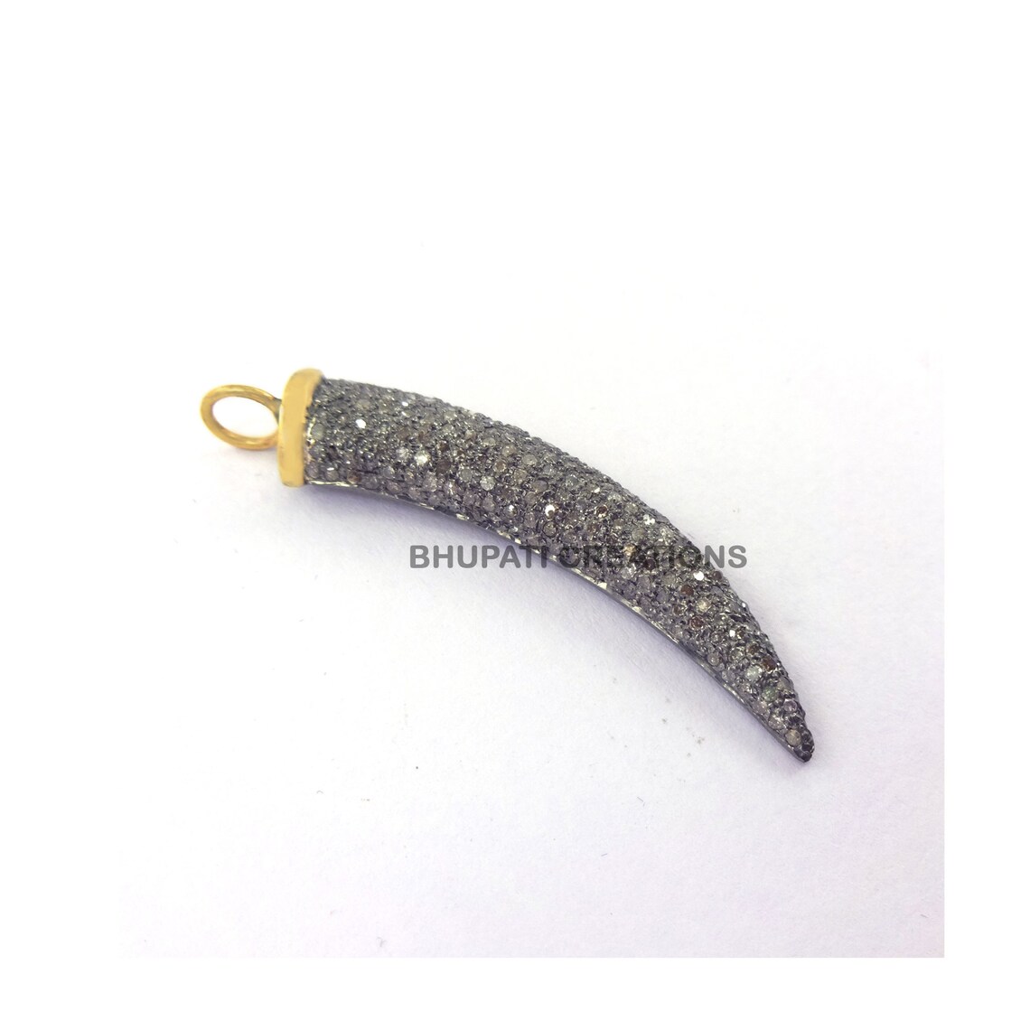 Designer Horn Pendant Pave Diamond Horn Pendant Long Horn - Etsy