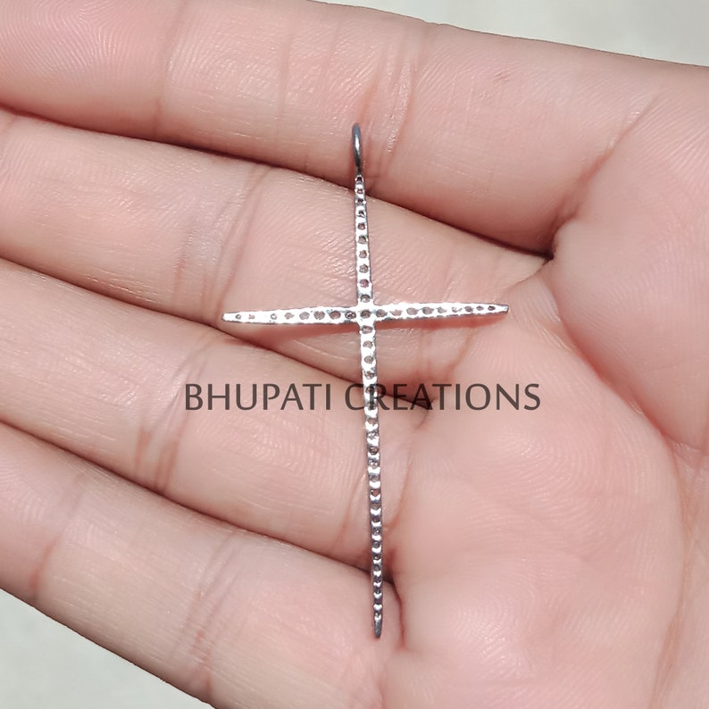 Pave Diamond Cross Pendant 925 Sterling Silver Cross Pendant | Etsy