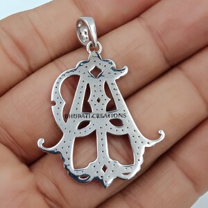 925 Sterling Silver Monogram, Pave Diamond RP-PR Initial Monogram, All ...