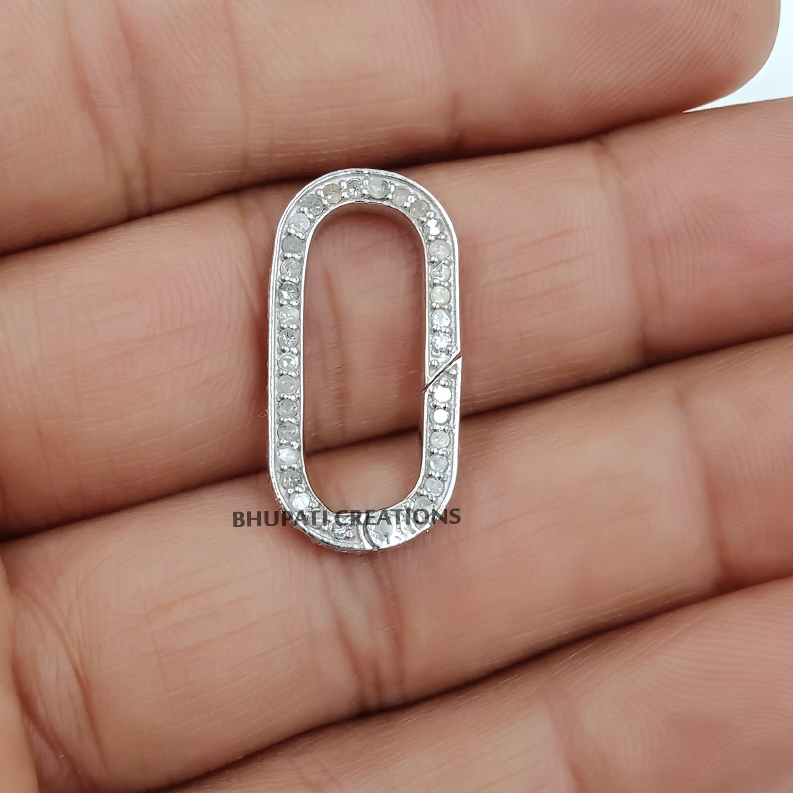 925 Silver Diamond Charms Lock, Enhancer Charms Lock, Designer Lock ...