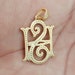 14K Yellow Gold Plated Monogram Cubic Zirconia HS-SH Letter - Etsy