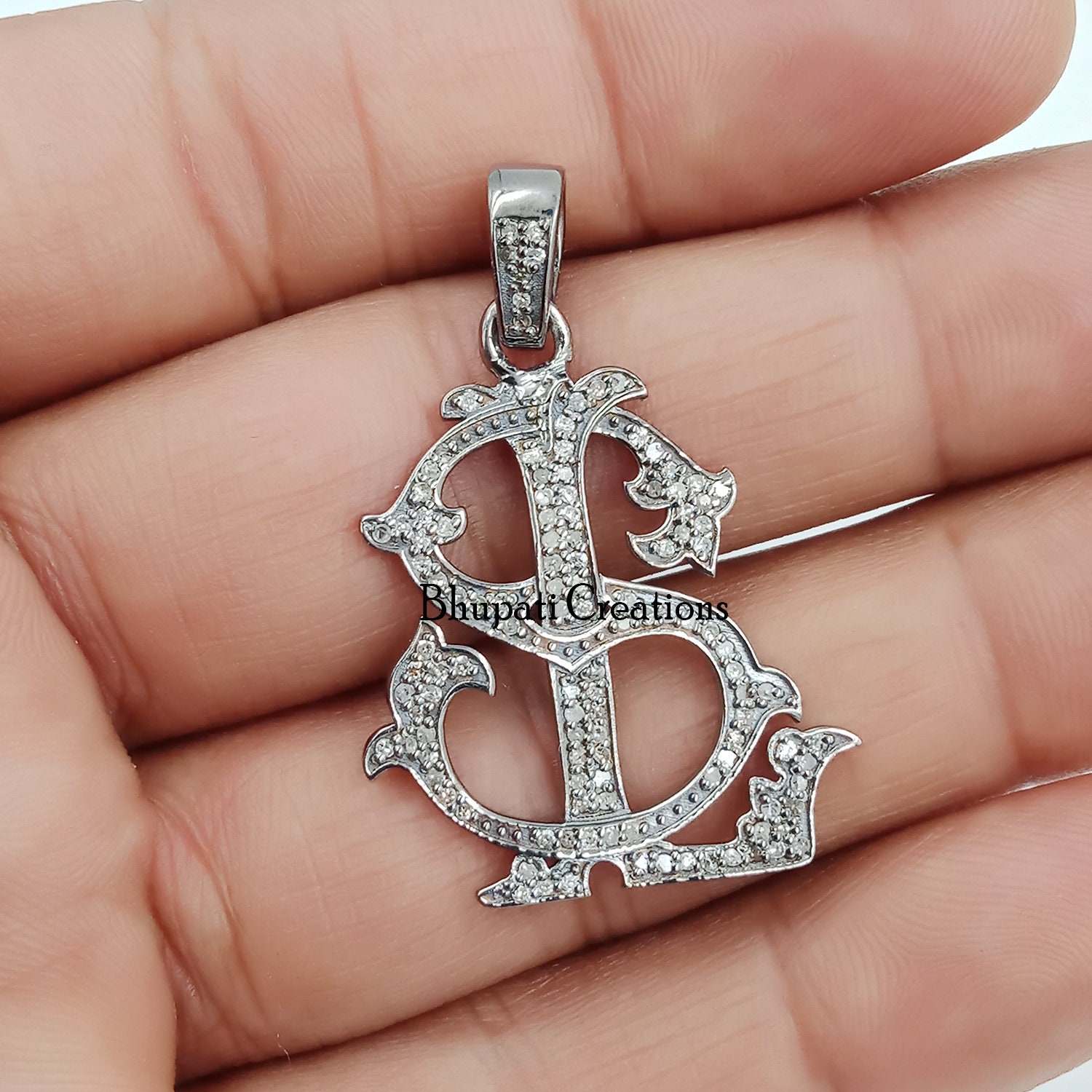 Cubic Zirconia Monogram MV-VM Letter Monogram Custom Initial - Etsy