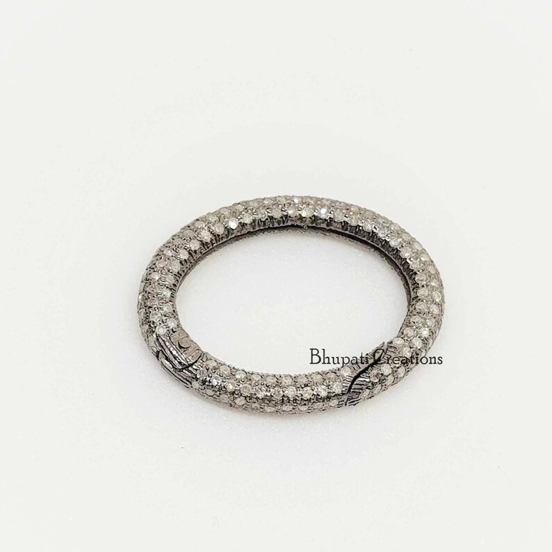 Oval Pave Diamond Clasp Lock 925 Sterling Silver Diamond - Etsy