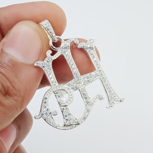 925 Sterling Silver Monogram, Cubic Zirconia Letter Monogram, JH-HJ ...