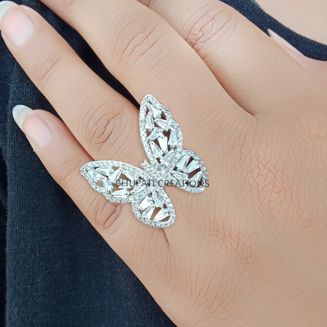 Women Diamond Butterfly Ring Designer Butterfly Ring - Etsy