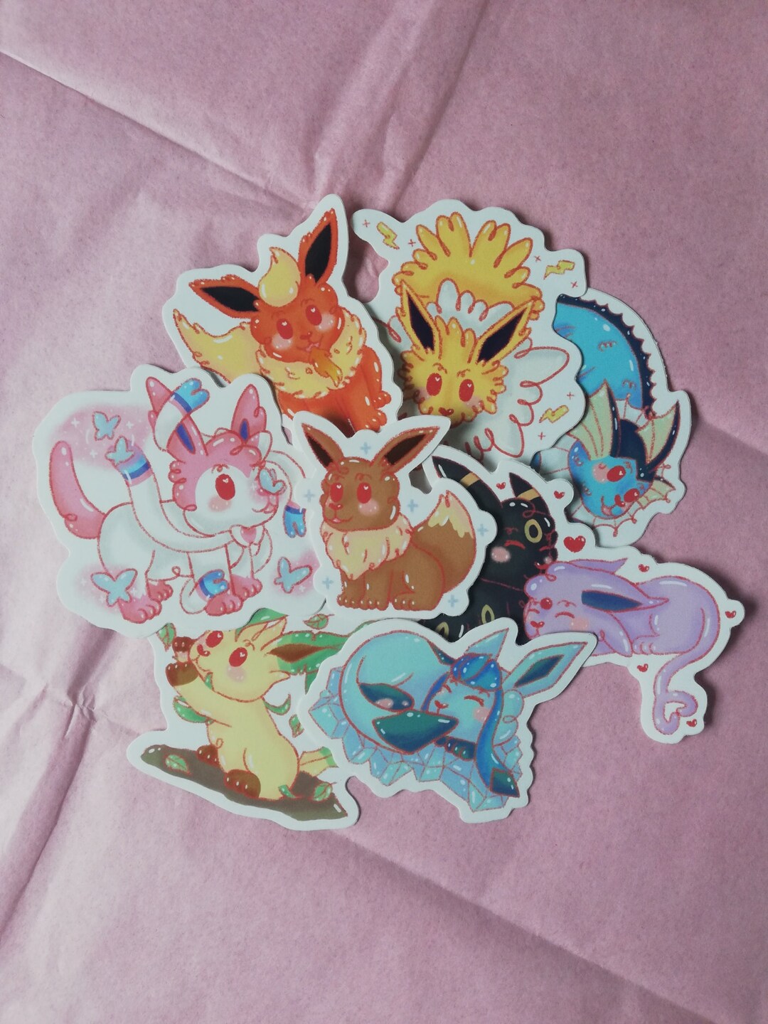 Complete Set Eeveelution Stickers Eeveelution Vinyl - Etsy