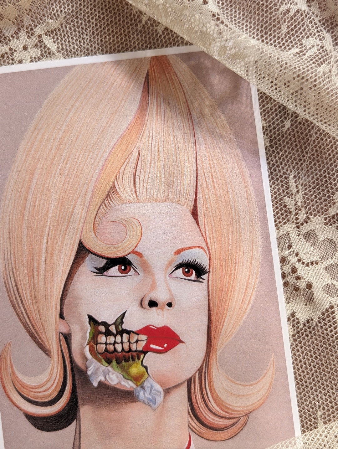 Martian Girl Art Print - Mars Attacks - Lisa Marie - Tim Burton - Movie Art - Etsy