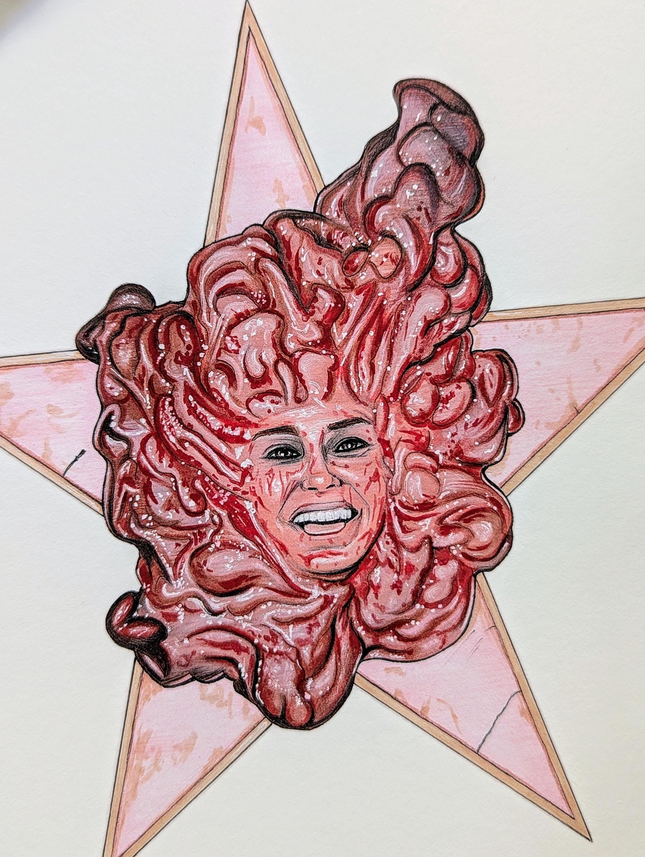 The Substance Art Print Elisabeth Sparkle Body Horror Movie Art Horror ...