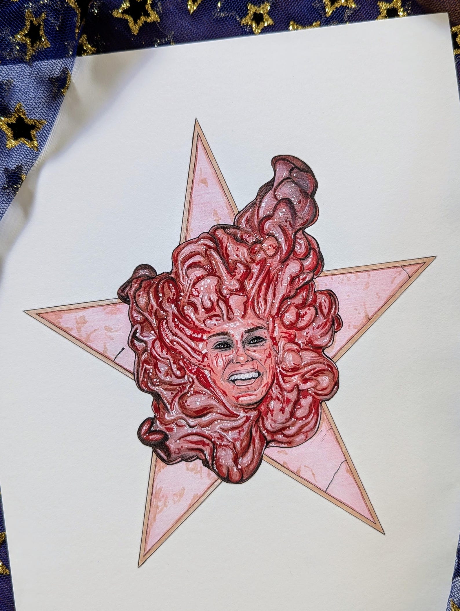 The Substance Art Print Elisabeth Sparkle Body Horror Movie Art Horror ...