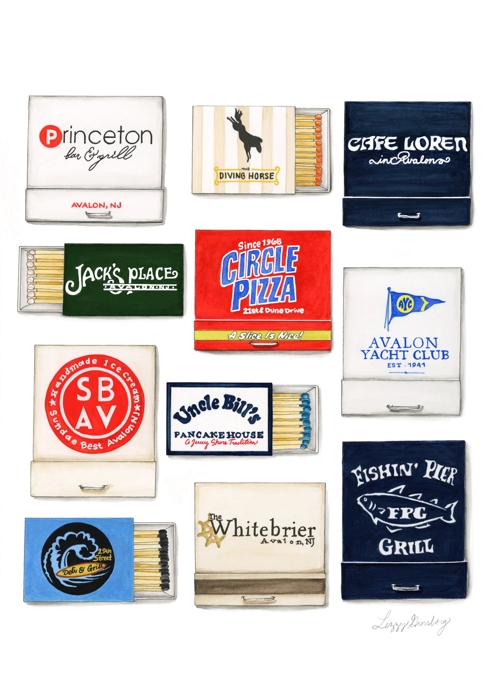 Avalon Matchbook Collection - High-quality Giclee Print - Etsy