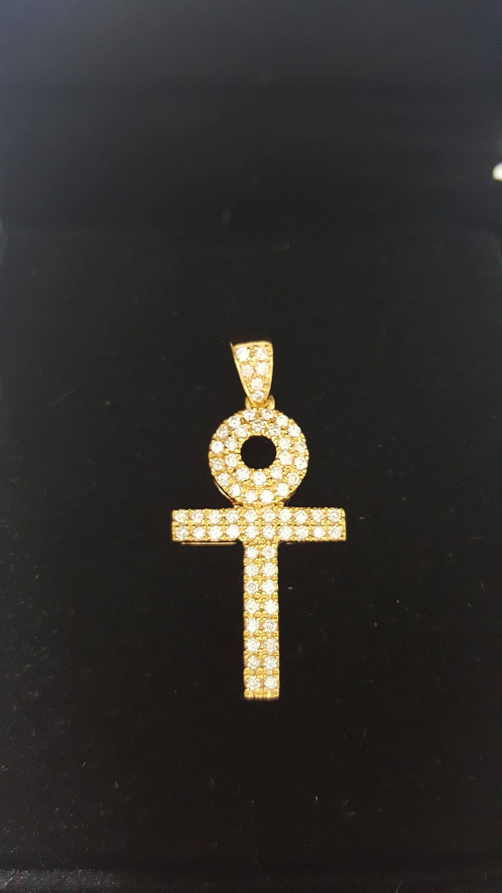 Diamond Ankh Cross Pendant, Jewelry, Luxury, Diamond Chain - Etsy