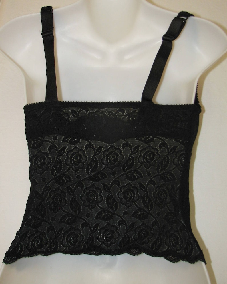 Black Lace Camisole With Fully Stuffed Padded Cups | Etsy