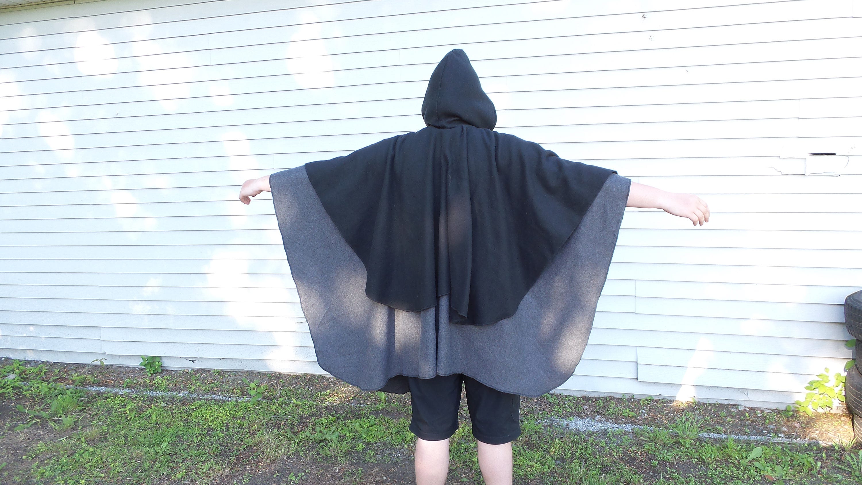 Cloak, Cape, Reversible, Fleece Cloak, Hooded Cloak, Handmade ...