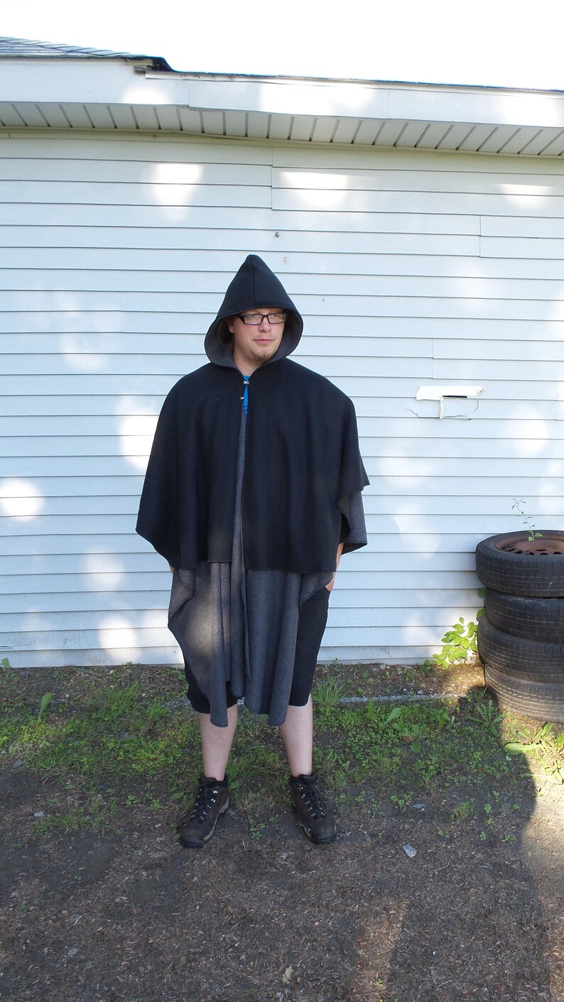 Cloak, Cape, Reversible, Fleece Cloak, Hooded Cloak, Handmade ...