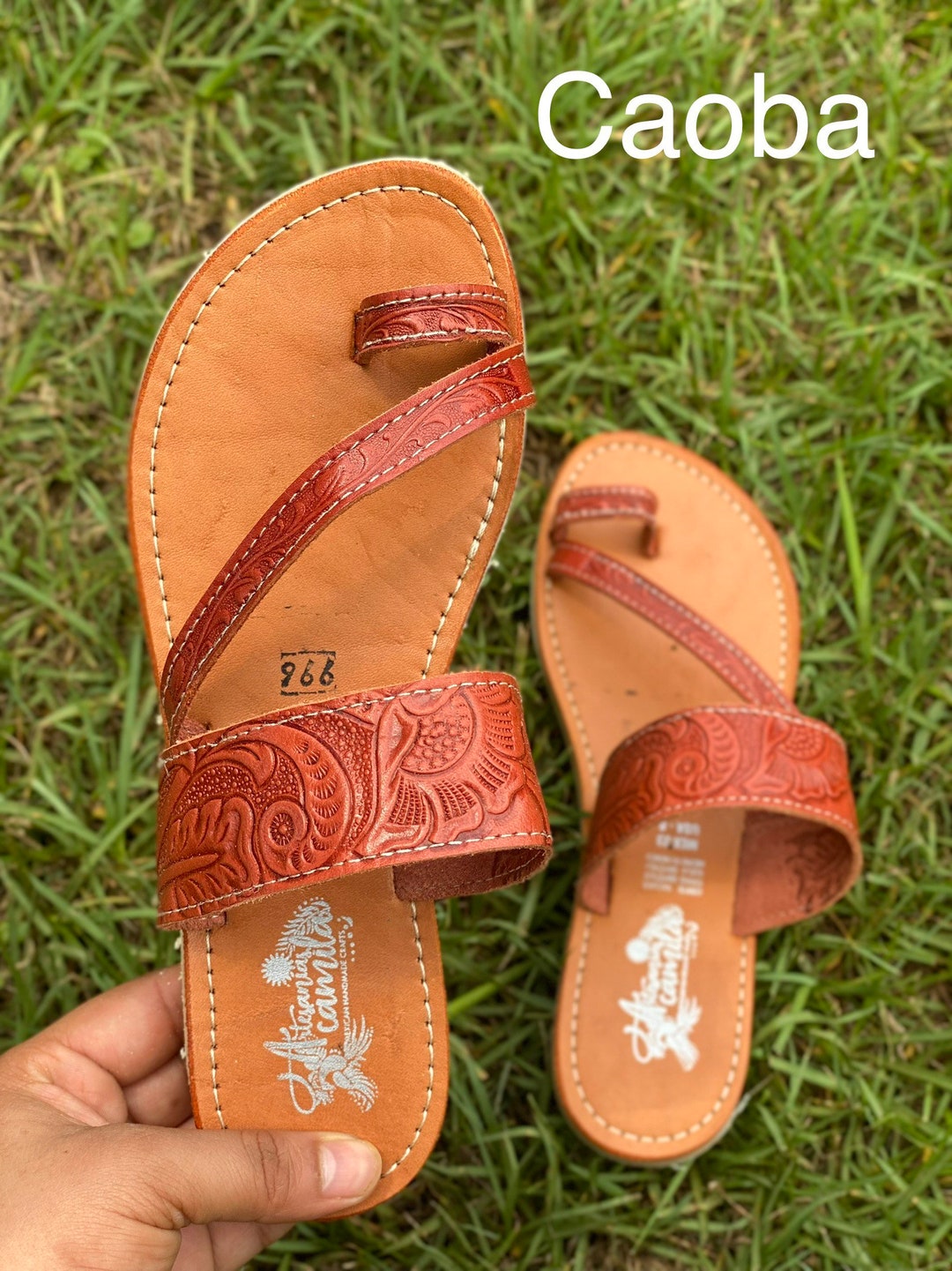 Huarache Tooled Leather Sandal All Sizes Boho- Hippie Vintage Mexican ...