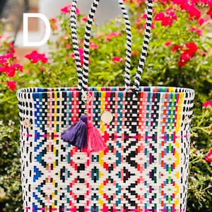 Large Mexican Handwoven, Market Bags, Mexican Basket, Mexican Plastic ...