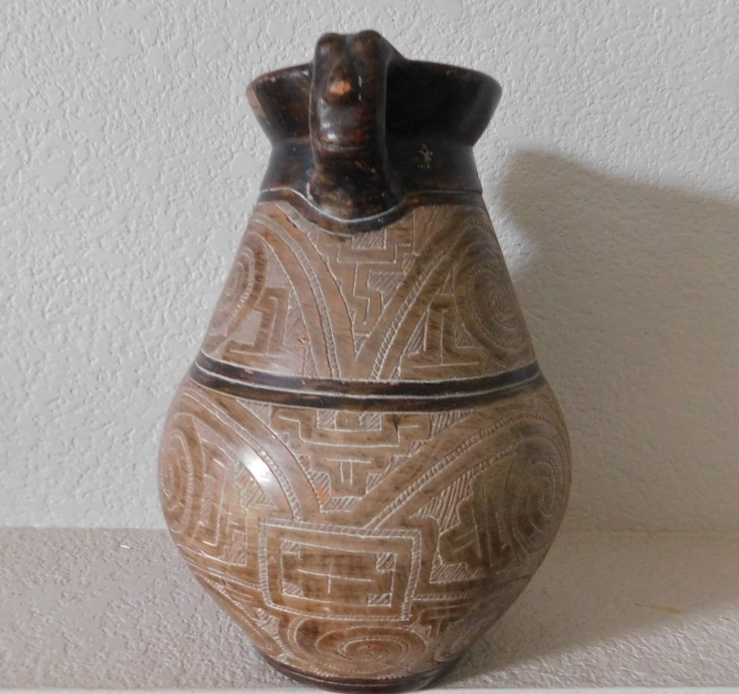 Vintage ceramic Aztec theme pottery/Aztec design by hand - Etsy.de