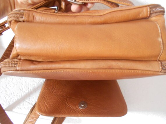 TAN Leather backpack/messenger organizer tan backpack… - Gem