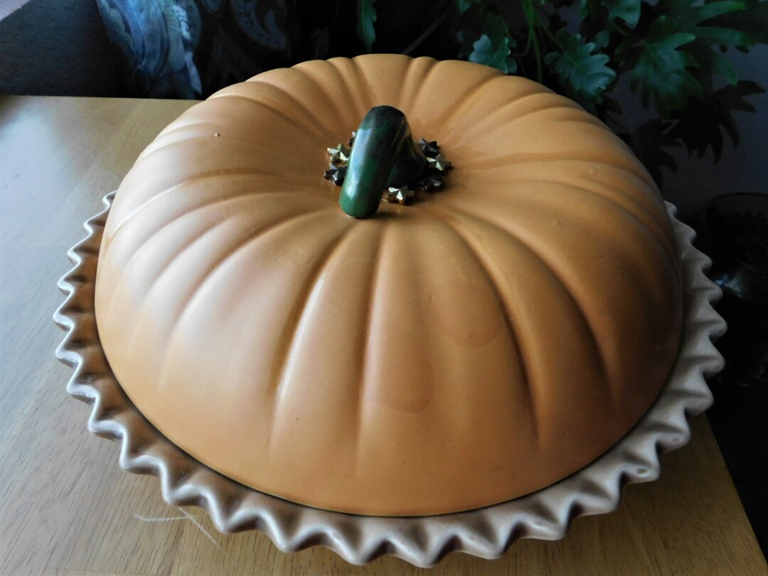 Pumpkin Pie Plate With Lid/mat Ceramic Pumpkin Pie Serving Plate With ...