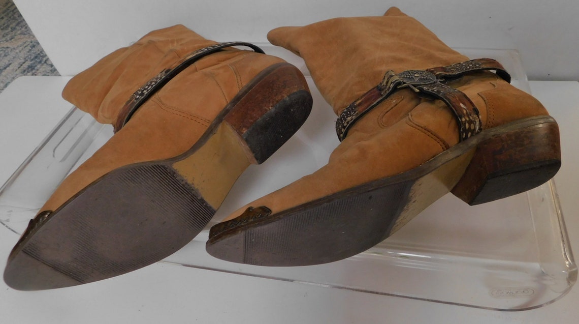 Colorado Country men's tan suede ankle boots/Harness | Etsy