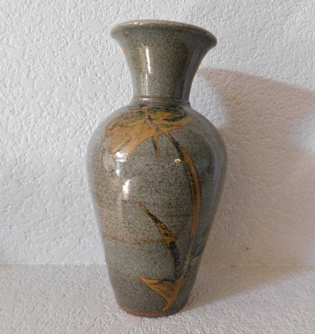 Handmade Ceramic Vase/beautiful Floral Ceramic Pattern Vase/great Gray ...