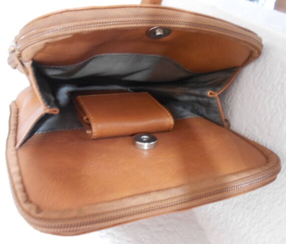 TAN Leather backpack/messenger organizer tan backpack… - Gem
