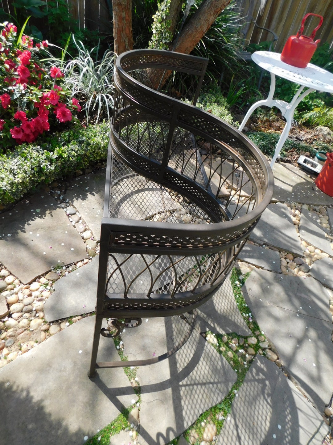 S shape Steel Garden Bench for Two for Two Sweethearts Steel Garden Bench lovers Steel Garden Bench Etsy
