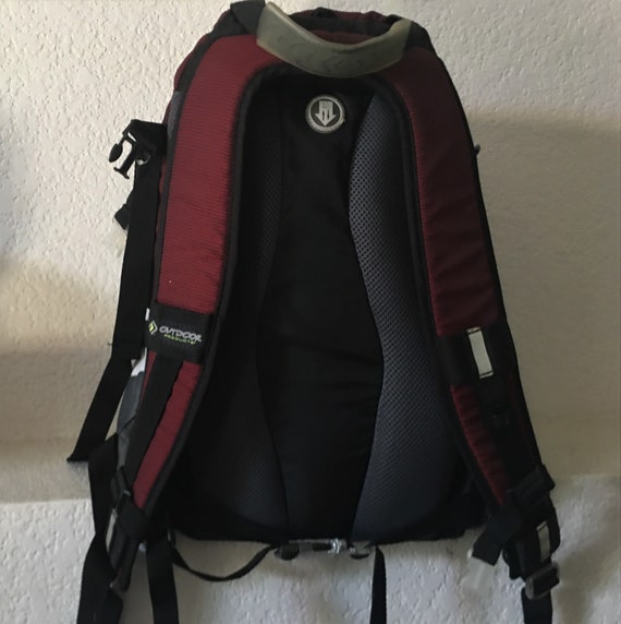 outdoor products backpack/black gray burgundy large b… - Gem