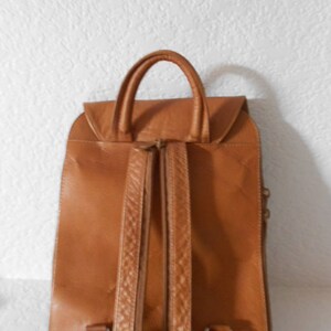 TAN Leather Backpack/messenger Organizer Tan Backpack/ Cute Beautiful ...