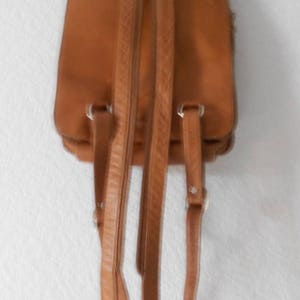 TAN Leather Backpack/messenger Organizer Tan Backpack/ Cute Beautiful ...
