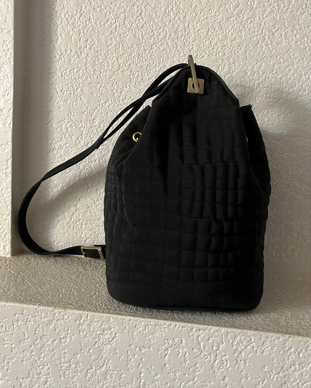 Vintage Quilted Sling Bag/irregular Square Quilted Black Sling Bag - Etsy