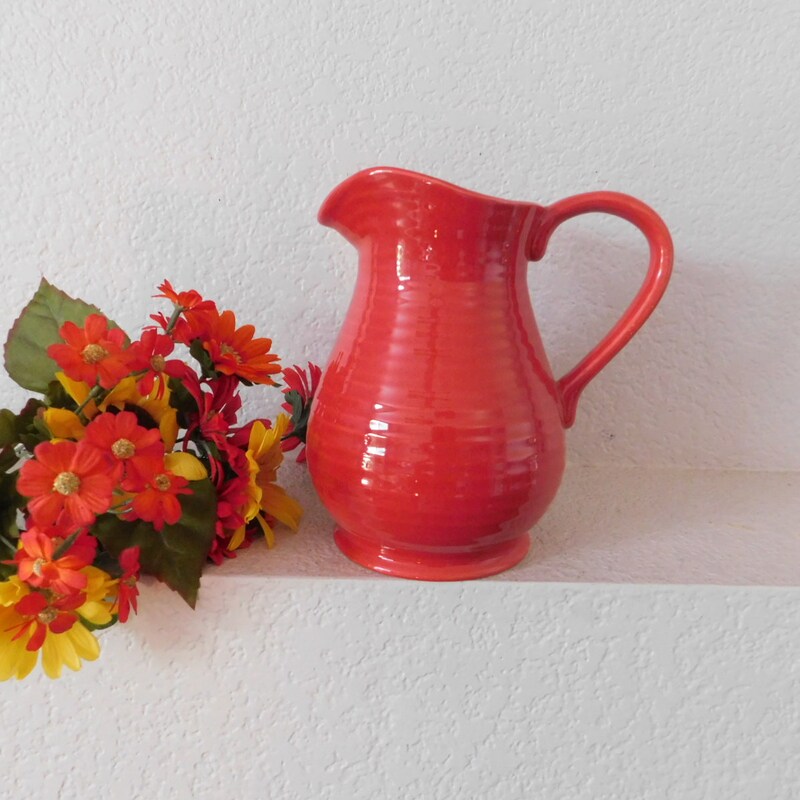 Red Ceramic Pitcher - Etsy