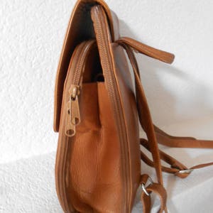 TAN Leather Backpack/messenger Organizer Tan Backpack/ Cute Beautiful ...