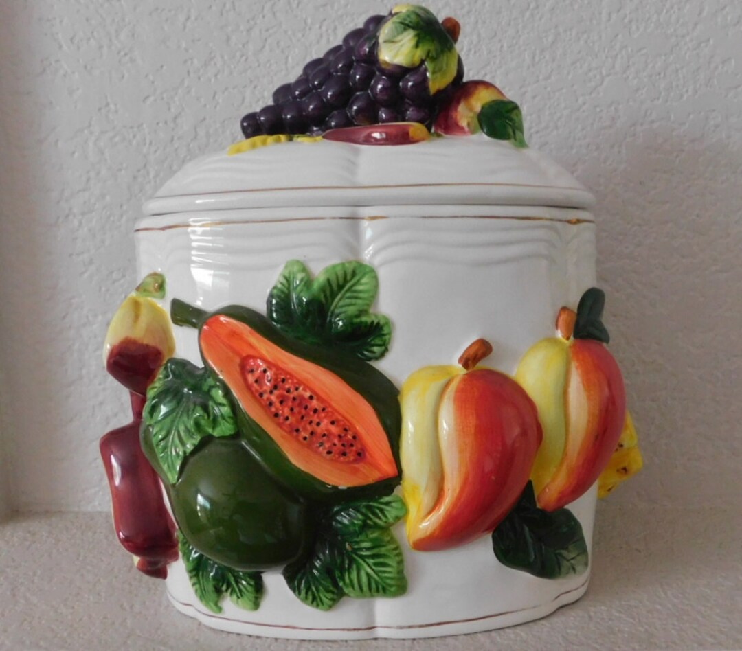 KMC Extra Large Ceramic Food Storage Canister/colorful Ceramic Food ...