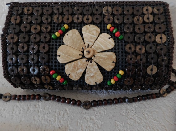 Robin Ruth coco handmade messenger bag/beads buttons … - Gem