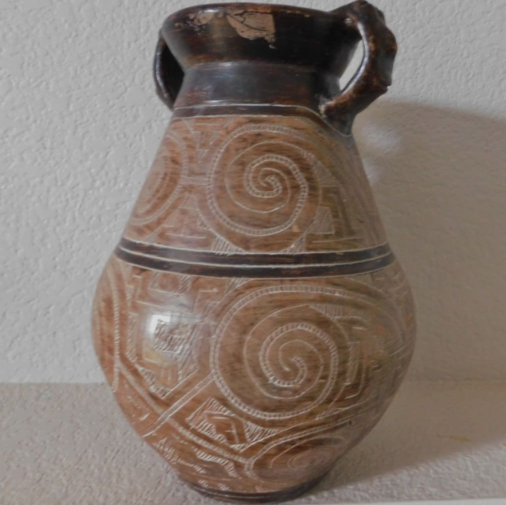 Vintage ceramic Aztec theme pottery/Aztec design by hand - Etsy.de